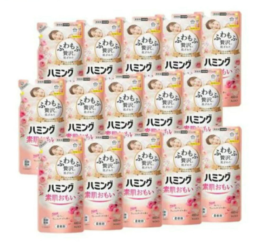 【楽天市場】花王 ハミング フレッシュローズの香り つめかえ用 (480mL)×15個セット 詰め替え用 柔軟剤：So-netmoソネトモ