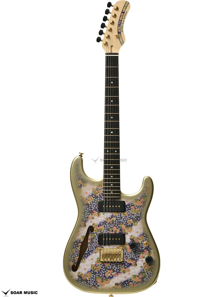 【楽天市場】Deviser ディバイザー ROSETTA VESSEL Japanese Collection SP22 “和紙“（WASHI）#322 四季草花と蝶 国産 エレキギター セミ ...