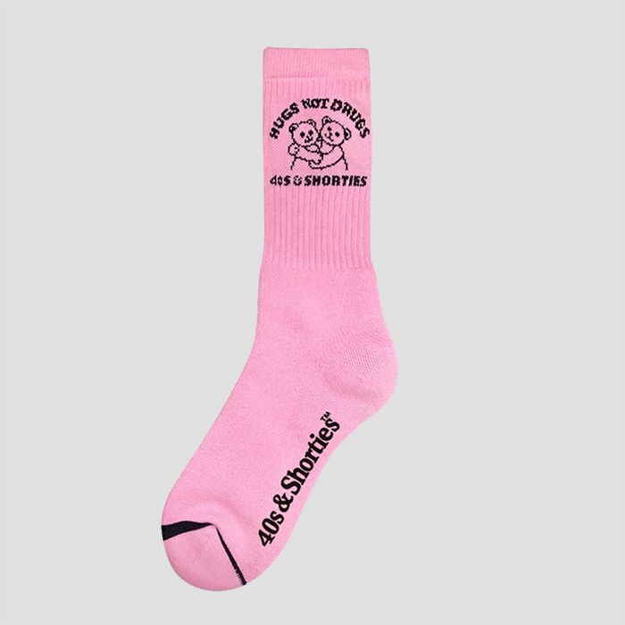 【楽天市場】40s & Shorties（フォーティーズ アンド ショーティーズ）HUGS NOT DRUGS SOCKS PINK ...