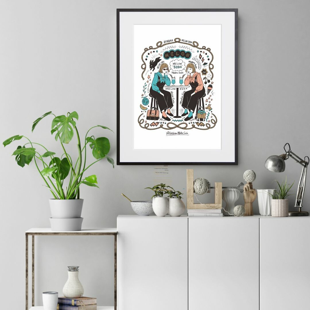 【楽天市場】アート 絵 ポスター【melonsoda】※フレーム別売り エモいポップイラスト 女の子 メロンソーダ 装飾 photo A4 A3 A2【Make Sense】 ＃ ...