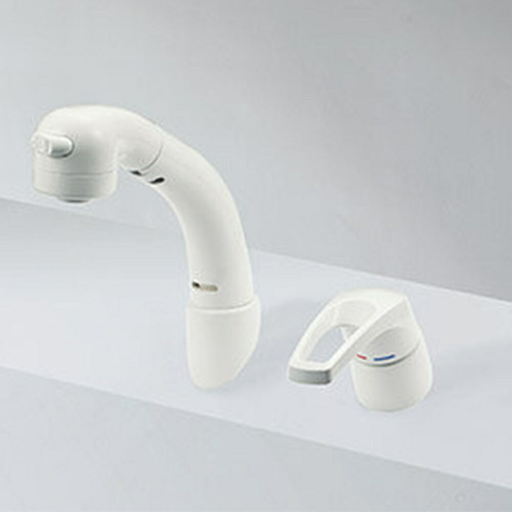 【楽天市場】〈最強配送〉KVK シングル洗髪シャワー 45度傾斜 KM8019N 通常地 白 ホース引き出し 泡沫水栓 逆止弁付き シャワー ストレート 切替え シャワー上下スライド 節水 ...