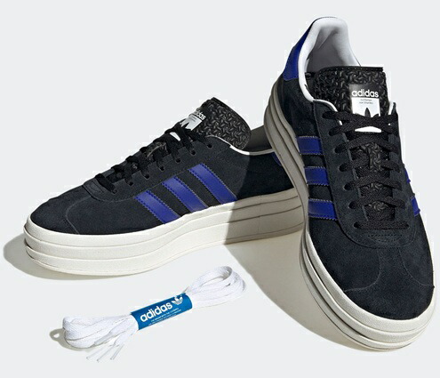 【楽天市場】【adidas】HQ4408 adidas GAZELLE BOLD W BLACK アディダス ガゼルボールド ブラック ...