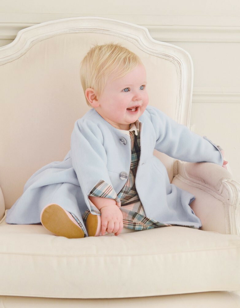 【楽天市場】Seraphine BABY LILA ウールタータンプリンセスベビーコート -ブルータータン：ソルレガロ・インターナショナル