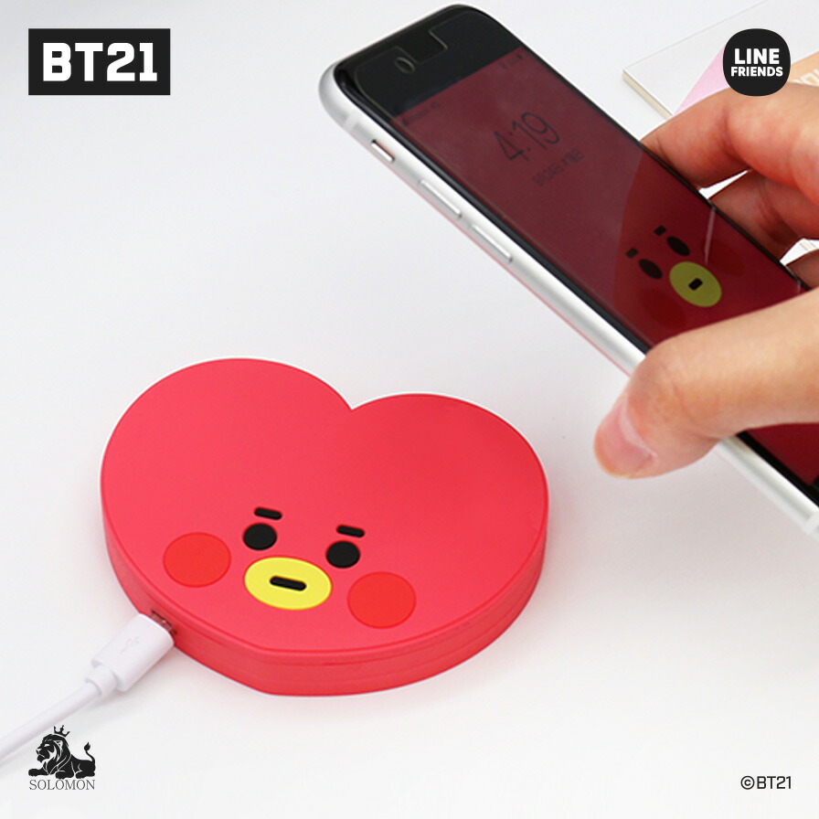 【楽天市場】★SALE50％OFF★【BT21 無線充電器】WIRELESS CHARGER ワイヤレスチャージャー スマホ充電 BTS 公式 ...