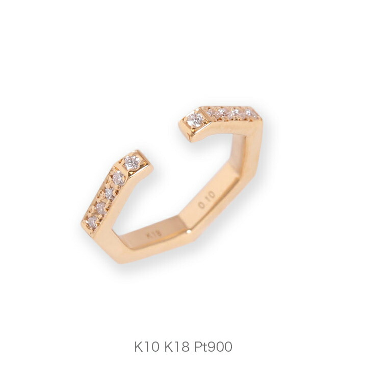 【楽天市場】【Heptagon Ear Cuff】 K10/K18/Pt900 七角形 モチーフ ダイヤモンド イヤーカフ 10金 10k k10 18金 18k k18 pt900 ゴールド ...