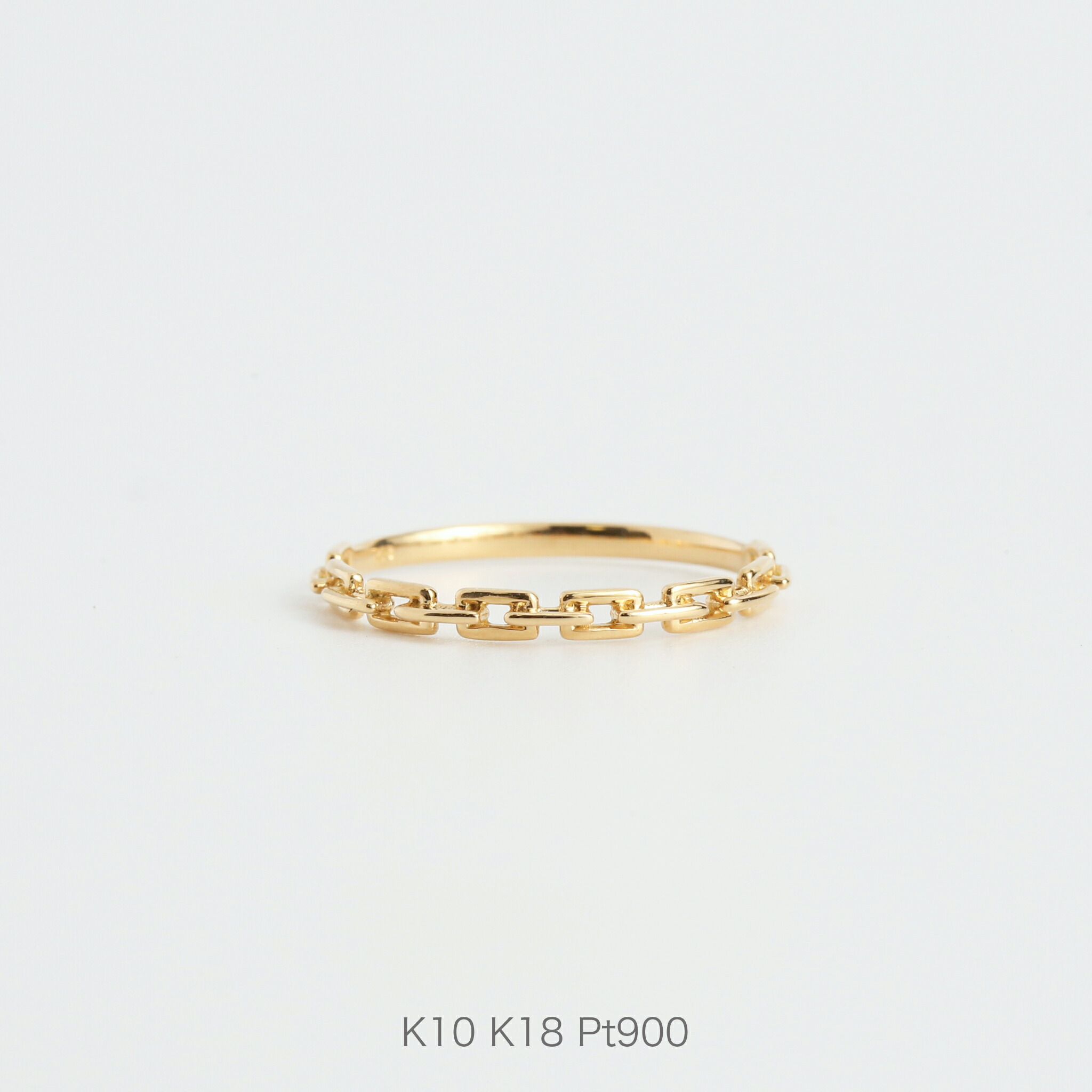 【楽天市場】【Kette Ring / Square】 K10/K18/Pt900 チェーン モチーフ 地金 リング 指輪 10金 10k k10 18金 18k k18 pt900 ゴールド ...