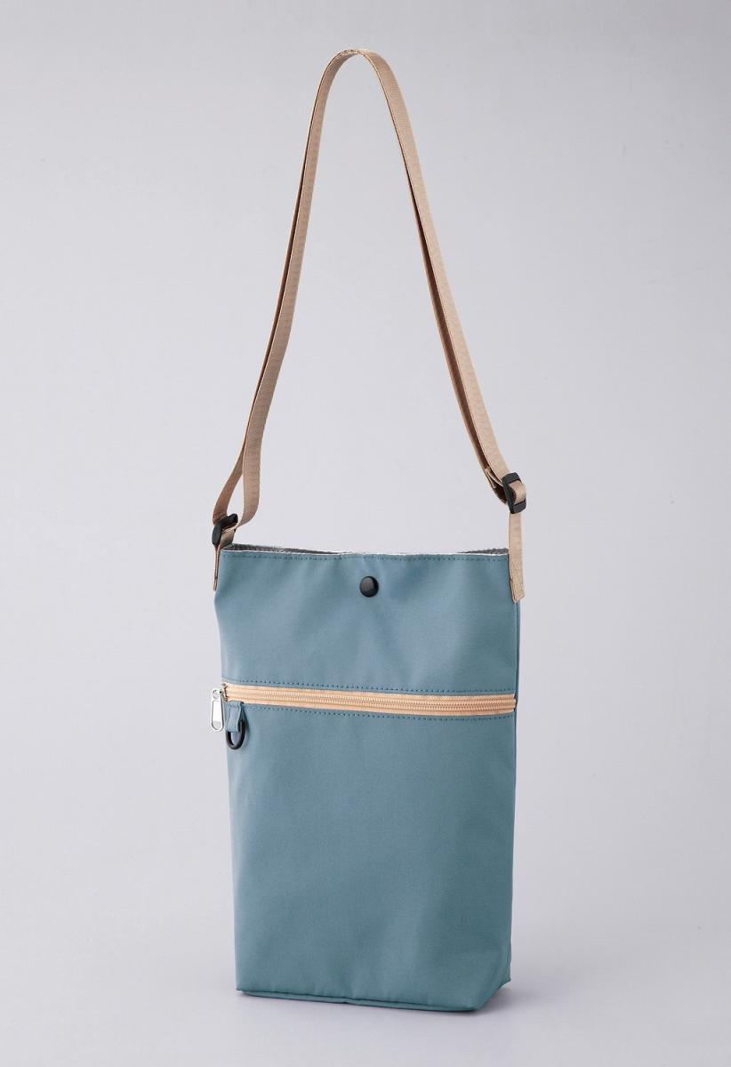 【楽天市場】【ファスナーポケット付き保冷温ショルダーバッグ(撥水加工)(ブルーグレー)】名入れ オリジナル もらって嬉しい 機能付きバッグ ...