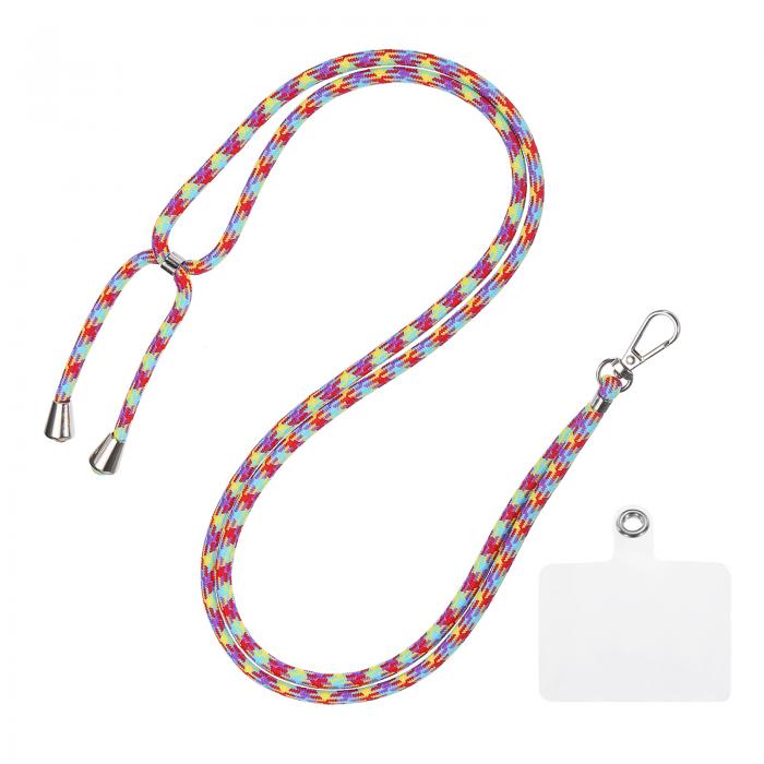 【楽天市場】携帯ストラップ 汎用 斜め掛け ポリエステル 調節可能 ネックストラップ 透明 ストラップ パッチ付き スマートフォン向け 虹色：ソウテン