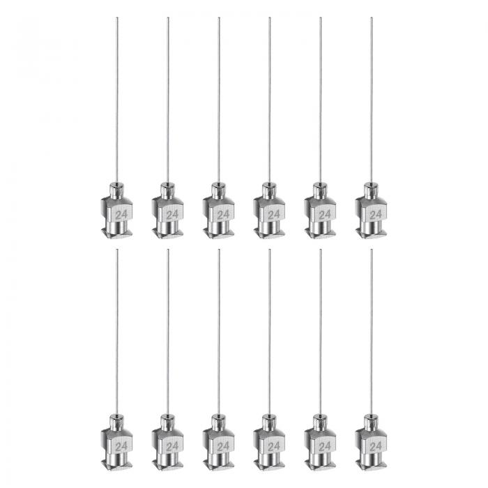 【楽天市場】12個の24ゲージステンレススチールディスペンシングニードル 1 1/2"のオールメタルグルーニードルチューブ 太い液体 インク ...