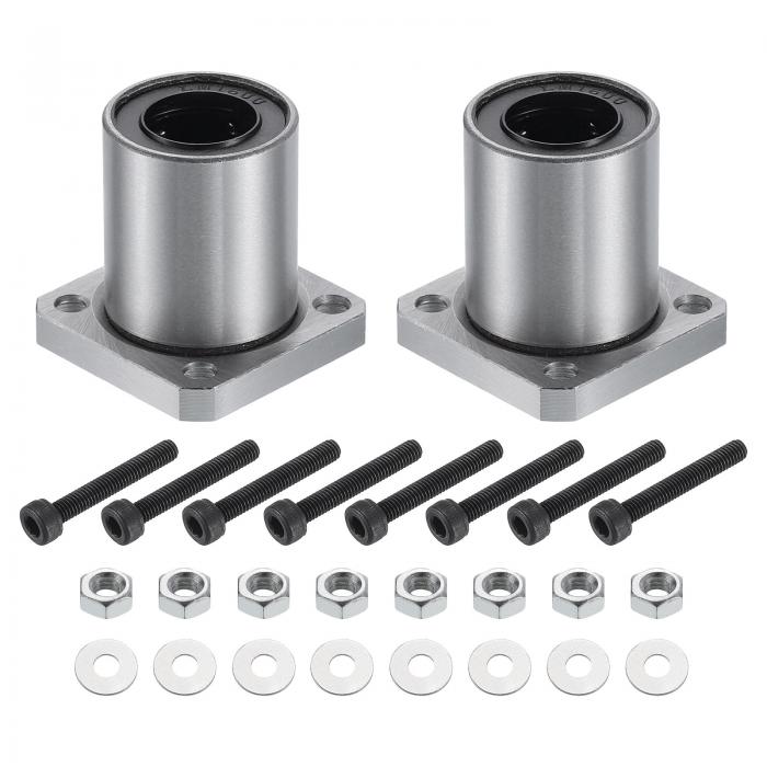 【楽天市場】LMK16-UU リニアボールベアリング 16mm ボア 28mm OD 37mm 長 ラウンドフランジ ニッケルメッキ スクリュー付き CNC マシン 3D プリンター 2個：ソウテン