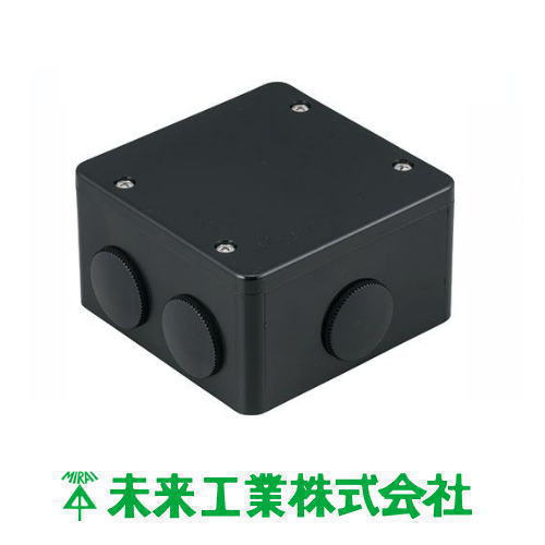 【楽天市場】防雨型PVKボックス 中形四角(深型) ブラック 1ヶ おねじキャップ付 PVK-BNPK 未来工業 MIRAI：創工館 楽天市場店