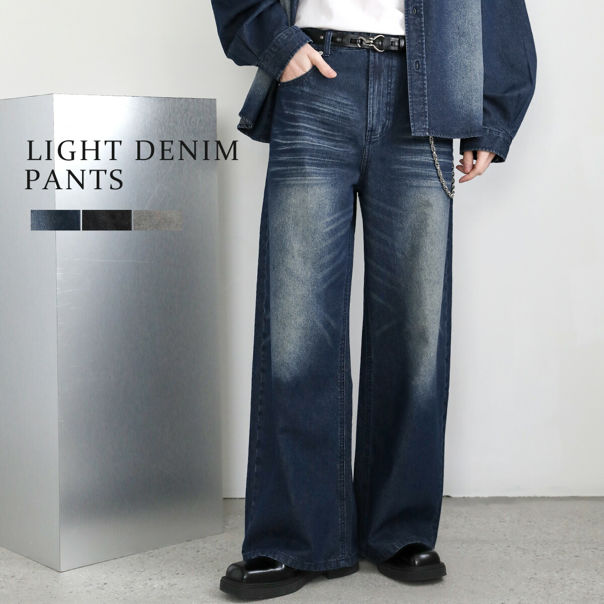 【楽天市場】デニムパンツ メンズ ジーンズ ボトムス ライトウェイト エイジング ストレート ダメージ加工 ビンテージ加工 ブラック グレー ブルー S M L XL 春 夏 秋 オール ...