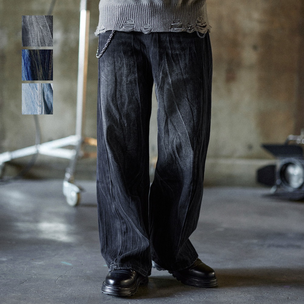 【楽天市場】デニム ストレートデニム ワイドパンツ ヴィンテージ ストリート 春服 春 秋 韓国：SOYOUS（ソユーズ）