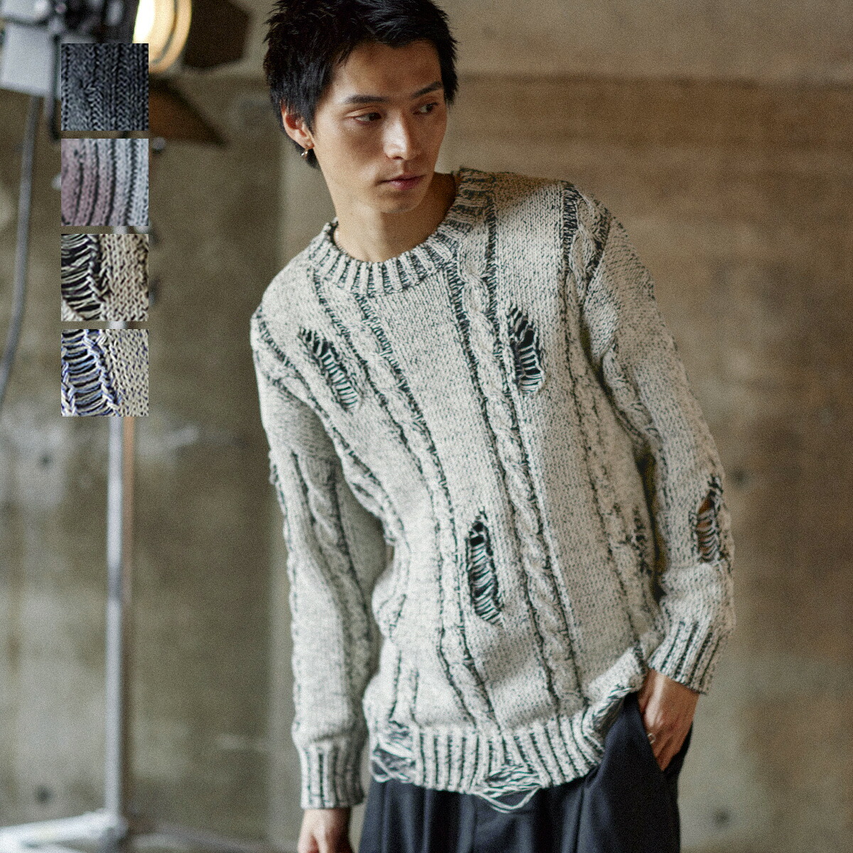 【楽天市場】ニット ダメージ ダメージニット ヴィンテージ加工 ストリート 長袖 春服 春 秋 韓国：SOYOUS（ソユーズ）