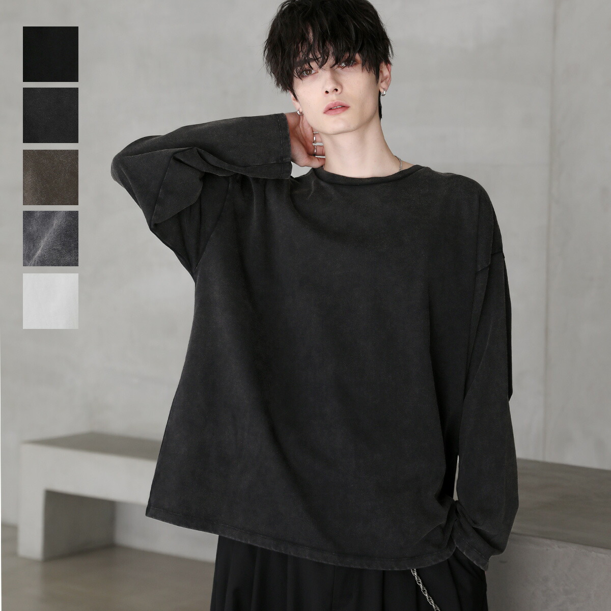 【楽天市場】メンズ Tシャツ 長袖 ピグメント ウォッシュ 加工 無地 ビッグシルエット クルーネック ロンT カットソー S M L XL 春 春服 秋 秋服 韓国：SOYOUS（ソユーズ）