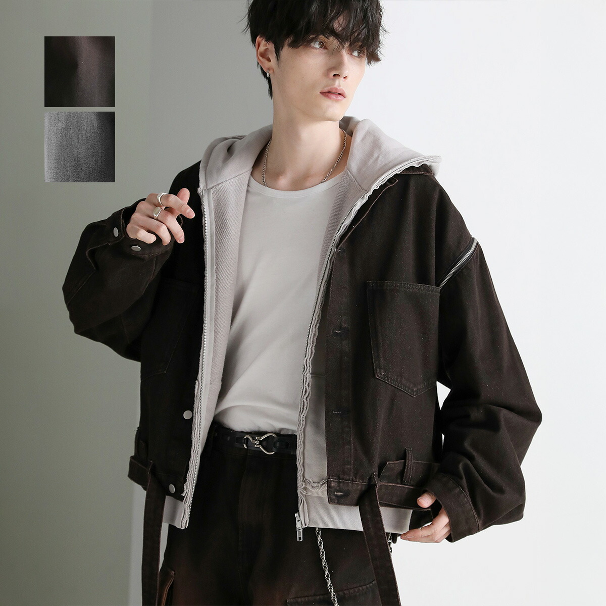 【楽天市場】【セットアップ対応】 メンズ デニム ブルゾン Gジャン サイドコード 2way ZIP ウォッシュ加工 S M L XL 春 秋：SOYOUS（ソユーズ）