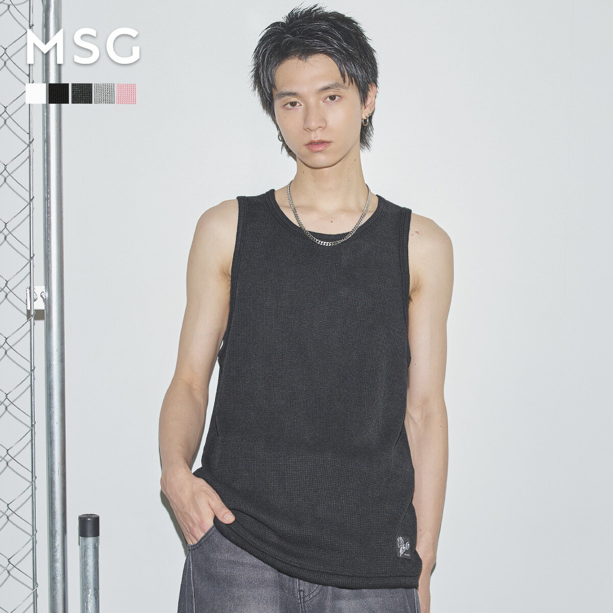 【楽天市場】タンクトップ メンズ ユニセックス 春 春服 夏 夏服 秋 秋服 無地 クルーネック レイヤード ノースリーブ ワンポイント ワッフル 重ね着 インナー ホワイト ブラック グレー ...