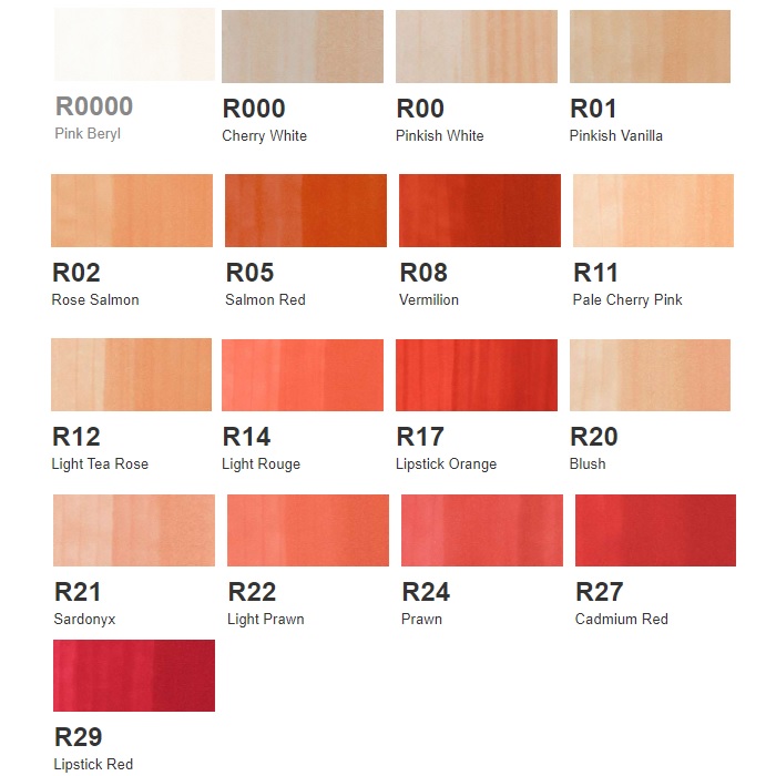 【楽天市場】COPIC コピックインク R Red 赤 R0000 R000 R00 R01 R02 R05 R08 R11 R12 R14 ...