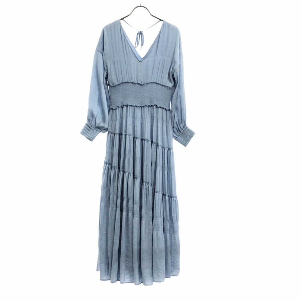 【楽天市場】未使用 アメリ 長袖 ティアード ロングワンピース S ブルー AMERI UNDRESSED タグ付き レディース 【中古】：古着、USED専門百貨店BIG2nd