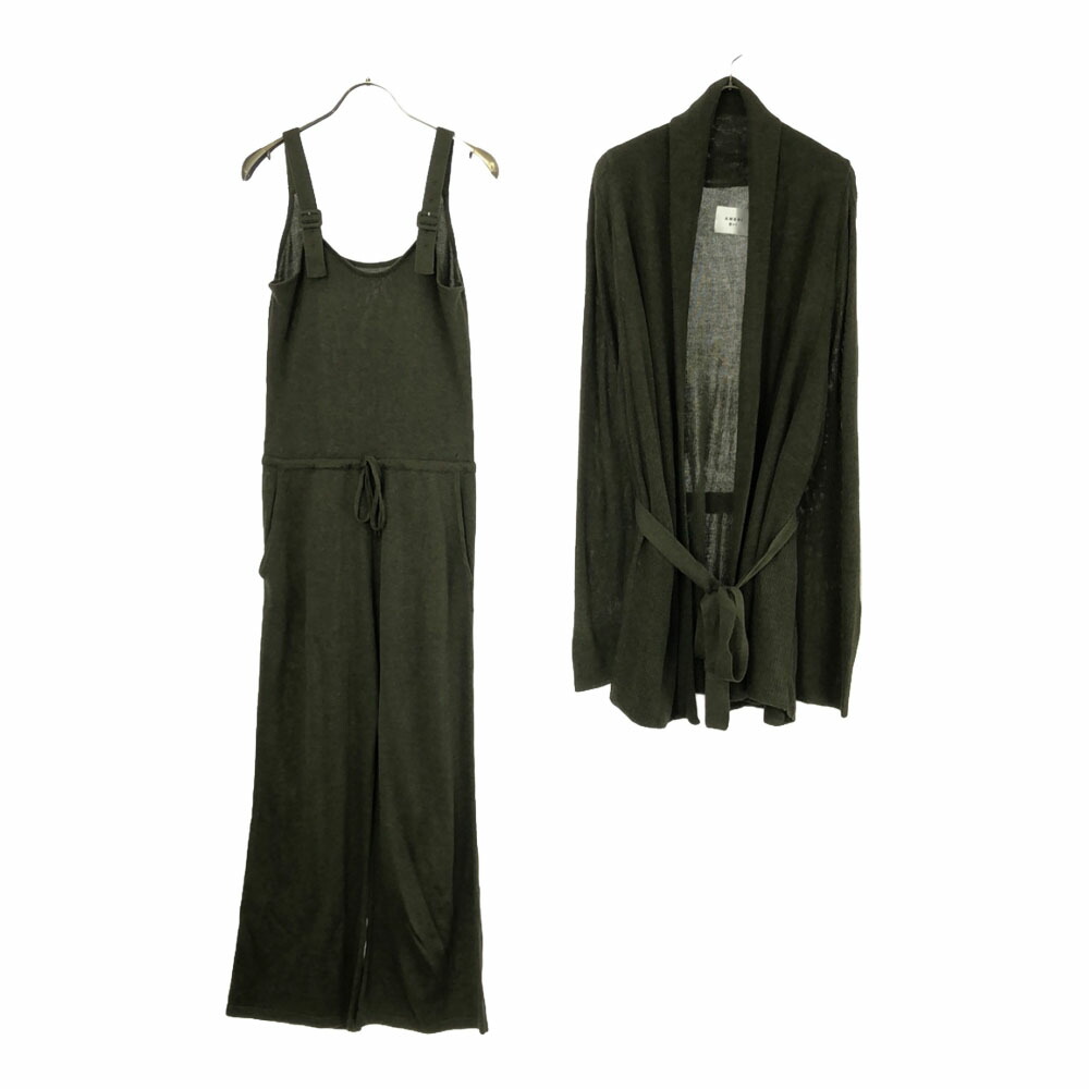 【楽天市場】古着 AMERI UNDRESSED アメリ 長袖 ニット カーディガン 上下 セットアップ S カーキ サロペット レディース 【中古】：古着、USED専門百貨店BIG2nd