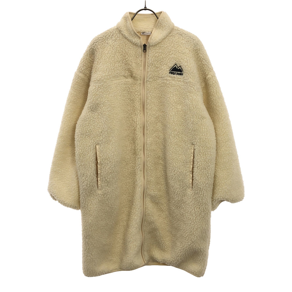【楽天市場】古着 ファーストダウン FIRSTDOWN ロゴ刺繍 ボアジャケット LL ホワイト 裏メッシュ レディース 【中古】：古着、USED専門百貨店BIG2nd