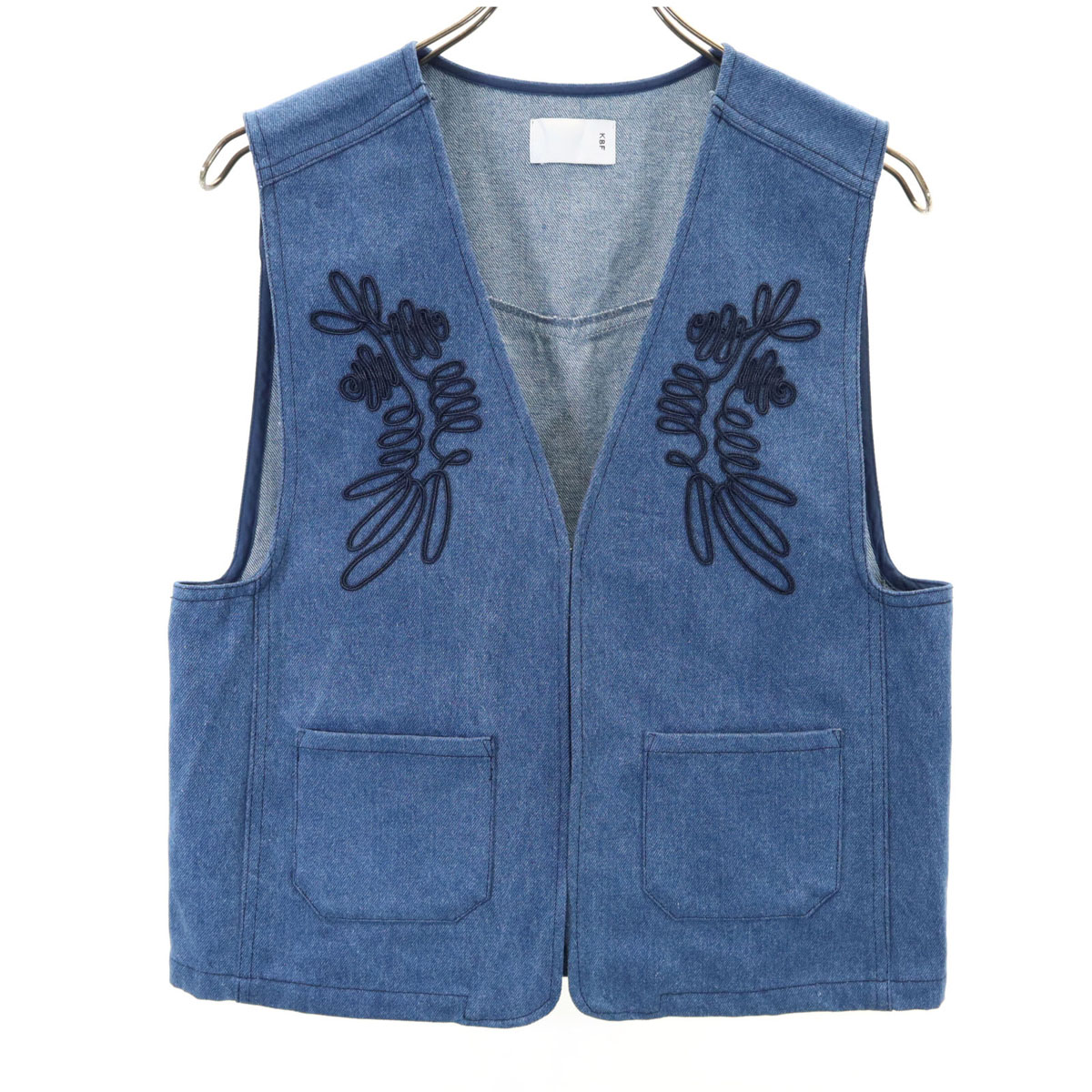 【楽天市場】古着 ケービーエフ KBF Vネック デニム ベスト ONE ウォッシュブルー レディース 【中古】：古着、USED専門百貨店BIG2nd