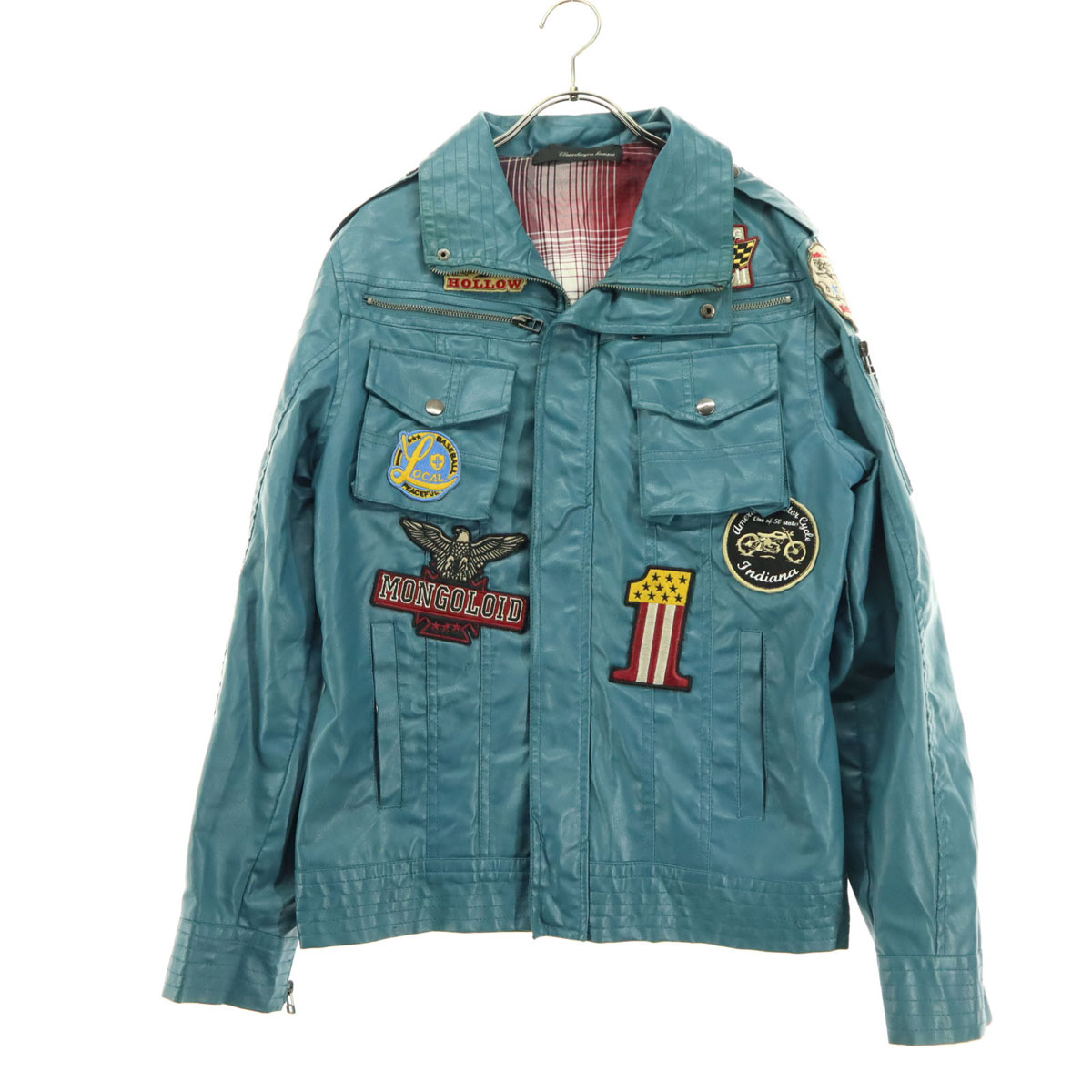 【楽天市場】古着 美品 clone devgru homme クローンデブグル オム 長袖 レザージャケット L ブルー ワッペン メンズ 【中古】：古着、USED専門百貨店BIG2nd