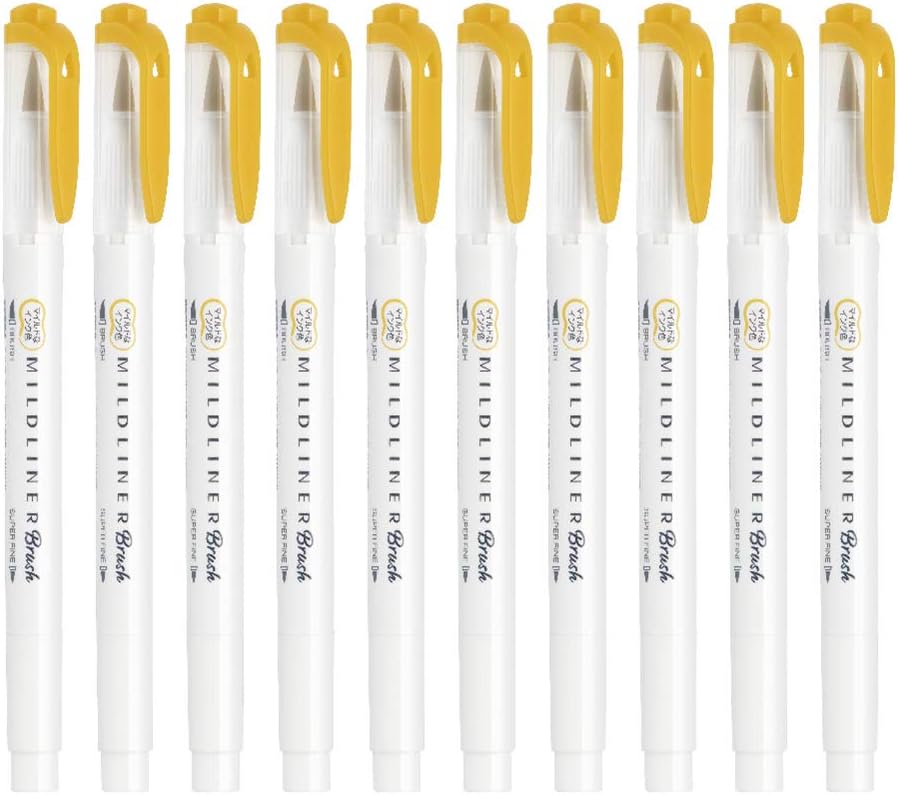 【楽天市場】【新品】【同梱不可】5日以内発送 ゼブラ 蛍光ペン マイルドライナーブラッシュ マイルドゴールド 10本 B-WFT8-MGO：SPW楽天市場店