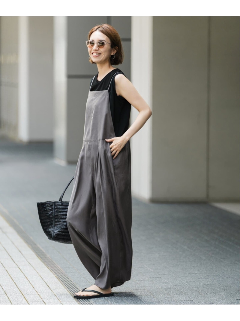 【楽天市場】≪WEB限定追加予約≫キュプラツイルキャミサロペット FRAMeWORK フレームワーク オールインワン・オーバーオール オーバーオール・サロペット ブラック グレー【先行予約 ...