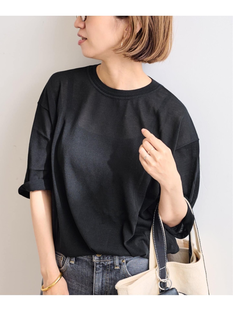 【楽天市場】【SALE／20%OFF】シアーニットTシャツ FRAMeWORK フレームワーク トップス ニット ブラック【RBA_E】【送料無料】[Rakuten Fashion ...