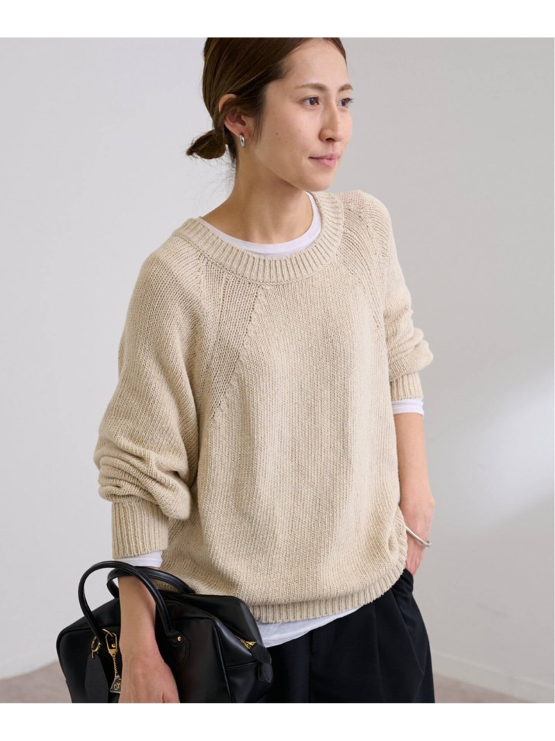 【楽天市場】≪WEB限定追加予約≫リネンコットンラグランニット FRAMeWORK フレームワーク トップス ニット ベージュ ホワイト【先行 ...