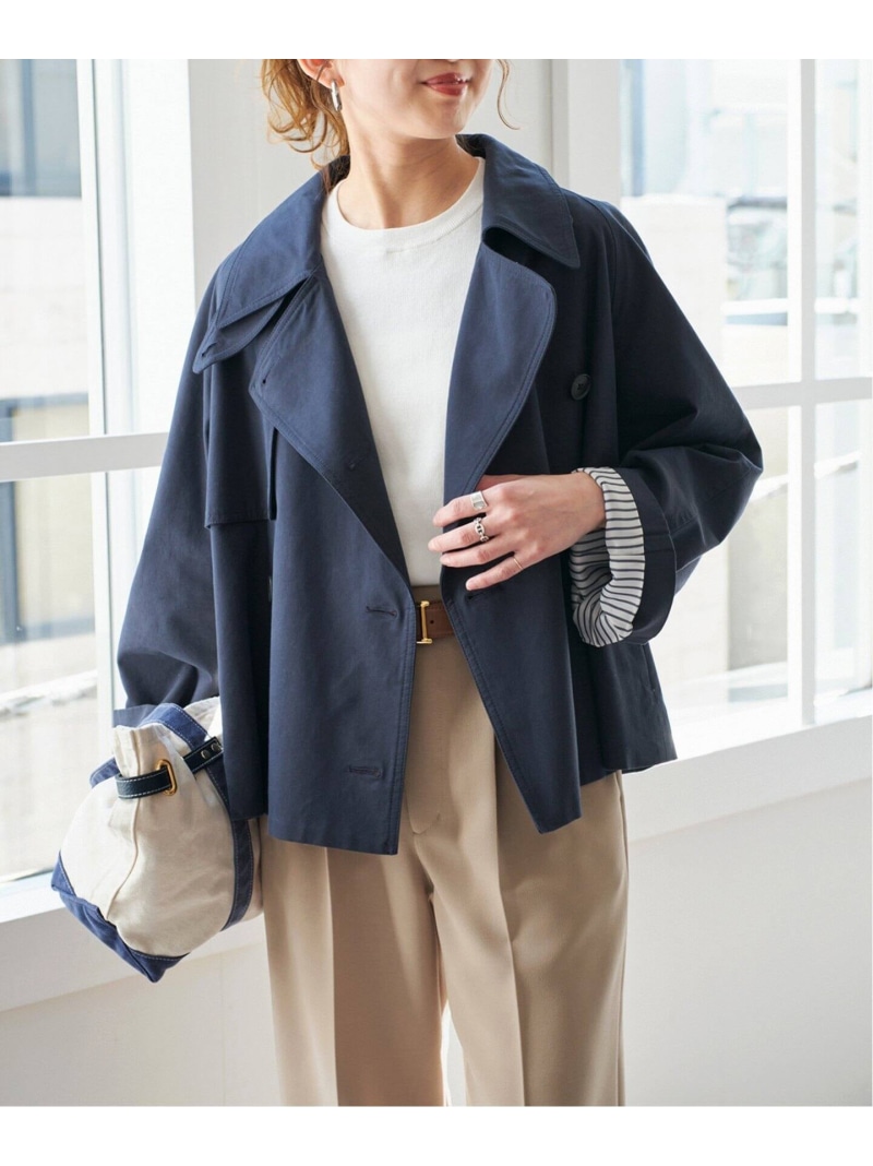 【楽天市場】ソフトツイルショートトレンチコート Spick & Span スピックアンドスパン ジャケット・アウター トレンチコート ベージュ ネイビー【送料無料】[Rakuten ...