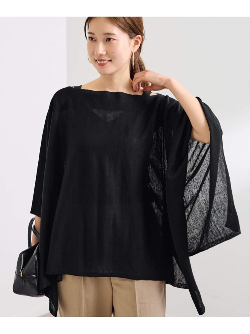【楽天市場】LINENブレンドポンチョアンサンブル FRAMeWORK フレームワーク トップス ニット ブラック ベージュ【送料無料】[Rakuten Fashion]：Spick＆Span
