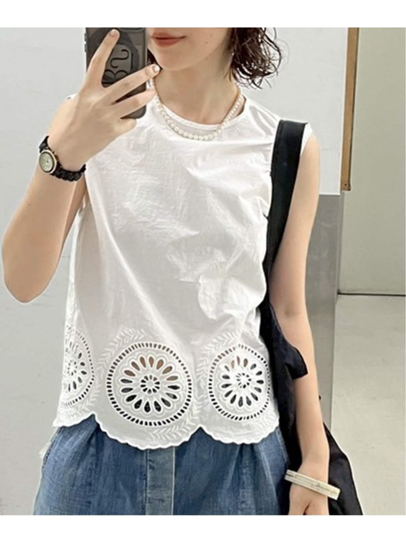 【楽天市場】カットワークノースリブラウス FRAMeWORK フレームワーク トップス シャツ・ブラウス ホワイト【送料無料】[Rakuten Fashion]：Spick＆Span