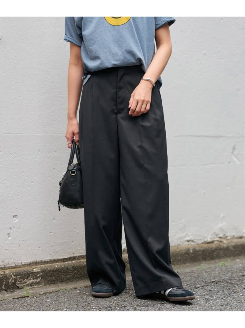 【楽天市場】2タックワイドパンツ FRAMeWORK フレームワーク パンツ スラックス・ドレスパンツ ブラック グレー【送料無料】[Rakuten Fashion]：Spick＆Span