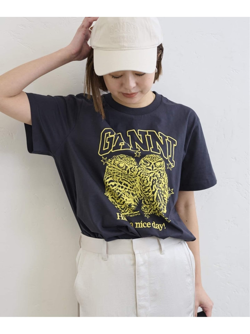【楽天市場】GANNI/ ガニー Basic Jersey Owls Relaxed T-shirt U by SPICK&SPAN ユーバイスピックアンドスパン トップス カットソー・T ...