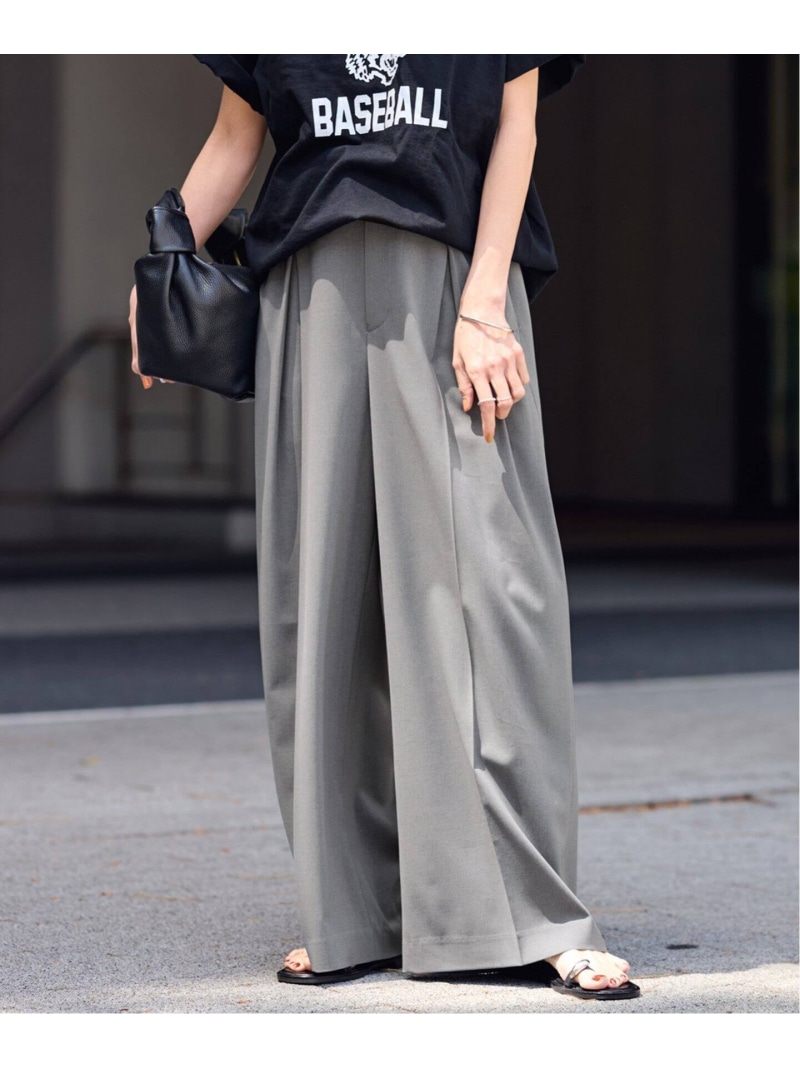 【楽天市場】【SALE／30%OFF】UVカットワイドパンツ FRAMeWORK フレームワーク パンツ スラックス・ドレスパンツ ブラック グレー【RBA_E】【送料無料】[Rakuten ...