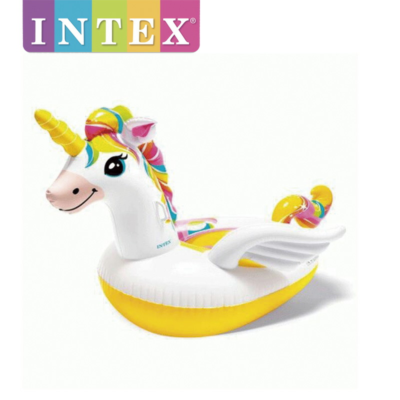 【楽天市場】57561 INTEX ユニコーンライドオン 198×140×97cm ｜ 日本正規品 インテックス intex インスタ映え ...