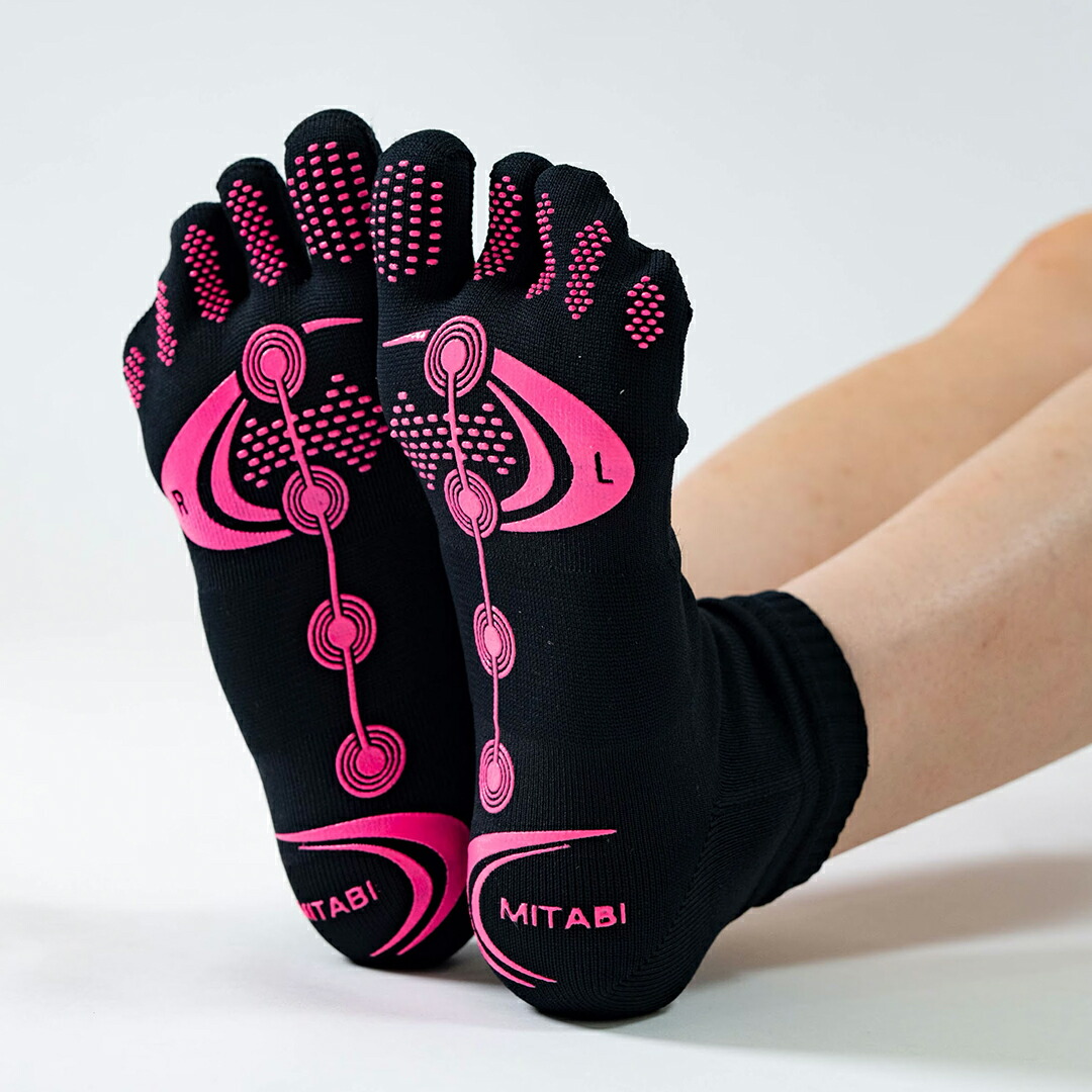 【楽天市場】MITABI 3本指ソックス アンクル BLK/PNK：SportsBOX 楽天市場店