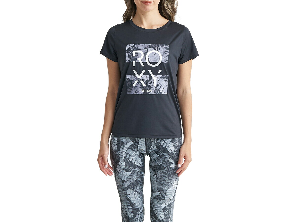 【楽天市場】ロキシー ROXY SPIRITED TEE スピリテッド Tシャツ レディース 春 夏 水陸両用 速乾 UVカット ブラック 黒 スポーツ フィットネス 半袖 Tシャツ ...