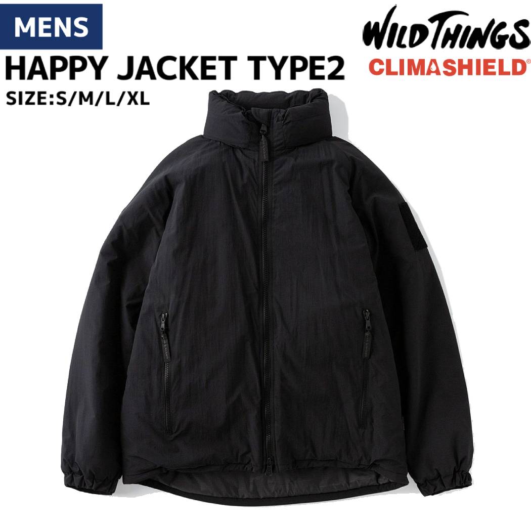 【楽天市場】ワイルドシングス WILD THINGS HAPPY JACKET TYPE2 ハッピージャケットタイプ2 メンズ 冬 ナイロン ブラック カジュアル ウェア アウター 中綿 撥水 ...