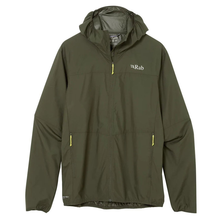 【楽天市場】Rab ラブ ウィンドギャザーフーディー メンズ アーミー QWS84-ARM：クレブスポーツ通販事業課