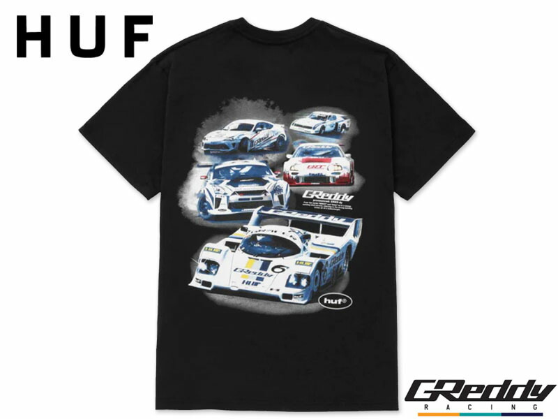 【楽天市場】HUF×GREDDY RACING ハフ×グレッディ T-SHIRTS BLACK Tシャツ ブラック 21572 [メンズ ...