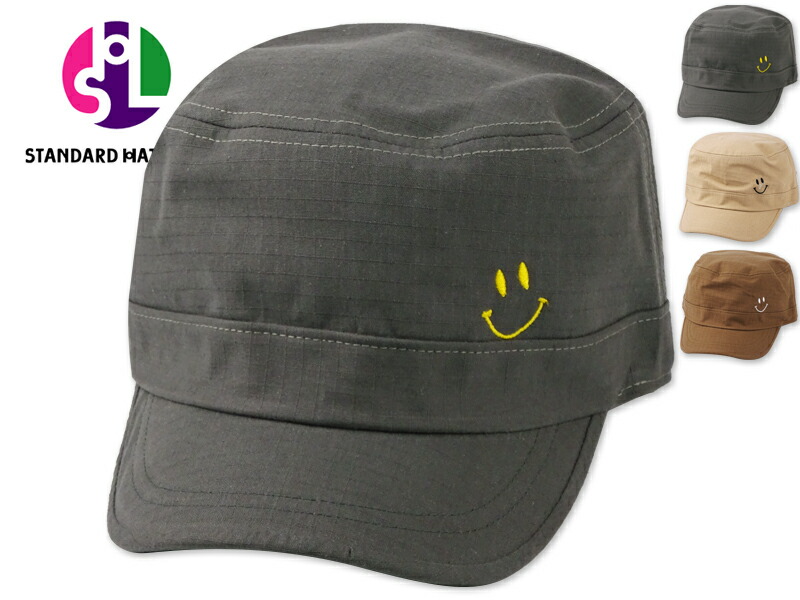 【楽天市場】STANDARD HAT LABO スタンダードハットラボ RIPSTOP WORK CAP SIDE SMILE LOGO ...