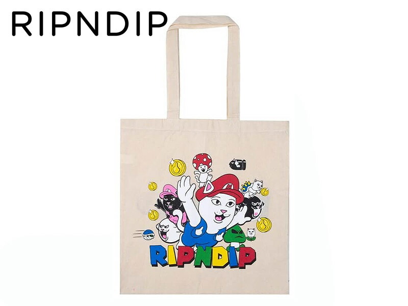 【楽天市場】RIPNDIP リップンディップ NERMIO Tote Bag トートバッグ 17807 [CAT 猫 ネコ スケボー ...