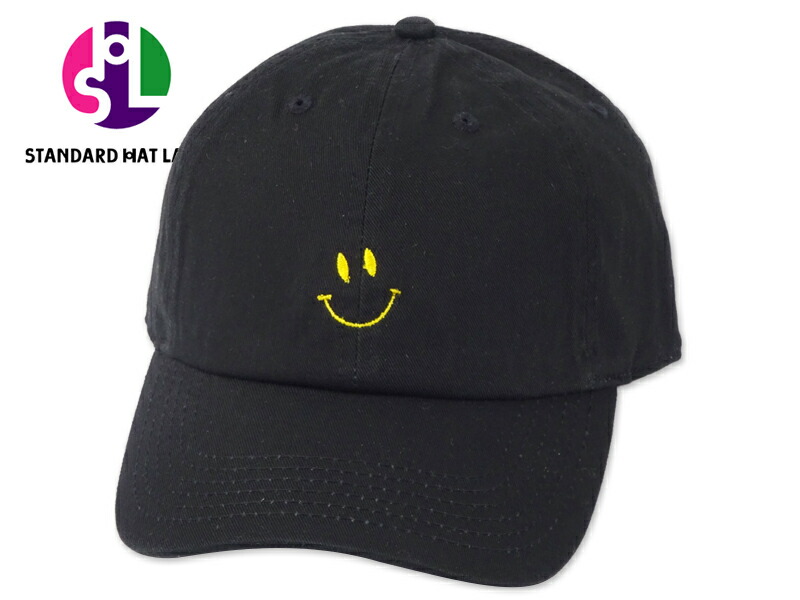 【楽天市場】STANDARD HAT LABO スタンダードハットラボ SMILE LOGO CAP BLACK/YELLOW スマイルロゴ ...