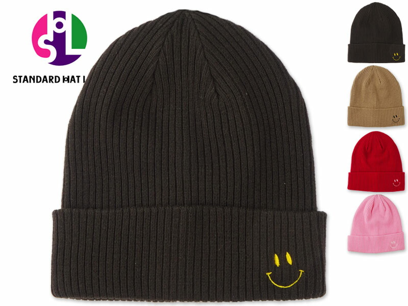 【楽天市場】STANDARD HAT LABO スタンダードハットラボ COTTON KNIT SMILE LOGO コットン ニットキャップ ...