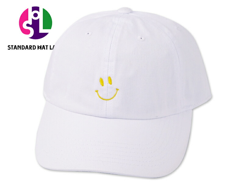 【楽天市場】STANDARD HAT LABO スタンダードハットラボ SMILE LOGO CAP WHITE/YELLOW スマイルロゴ ...