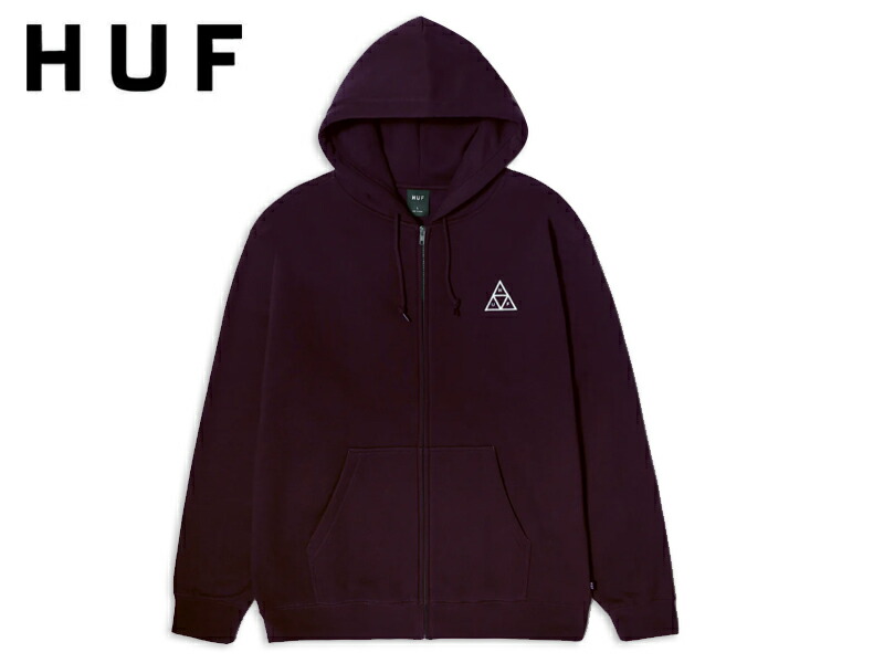 【楽天市場】HUF ハフ HUF SET TRIPLE TRIANGLE FULL-ZIP HOODIE RAISIN フルジップ フーディー ...