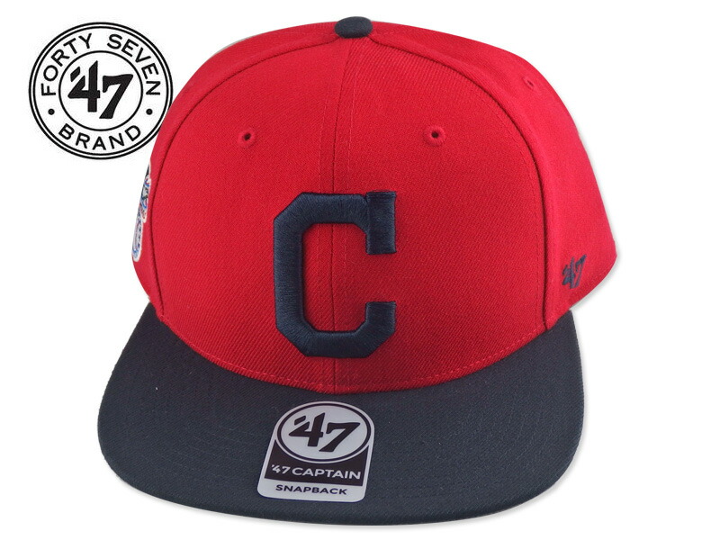 【楽天市場】☆47BRAND【フォーティーセブン】SURESHOT CAPTAIN SNAPBACK Cleveland Indians ...